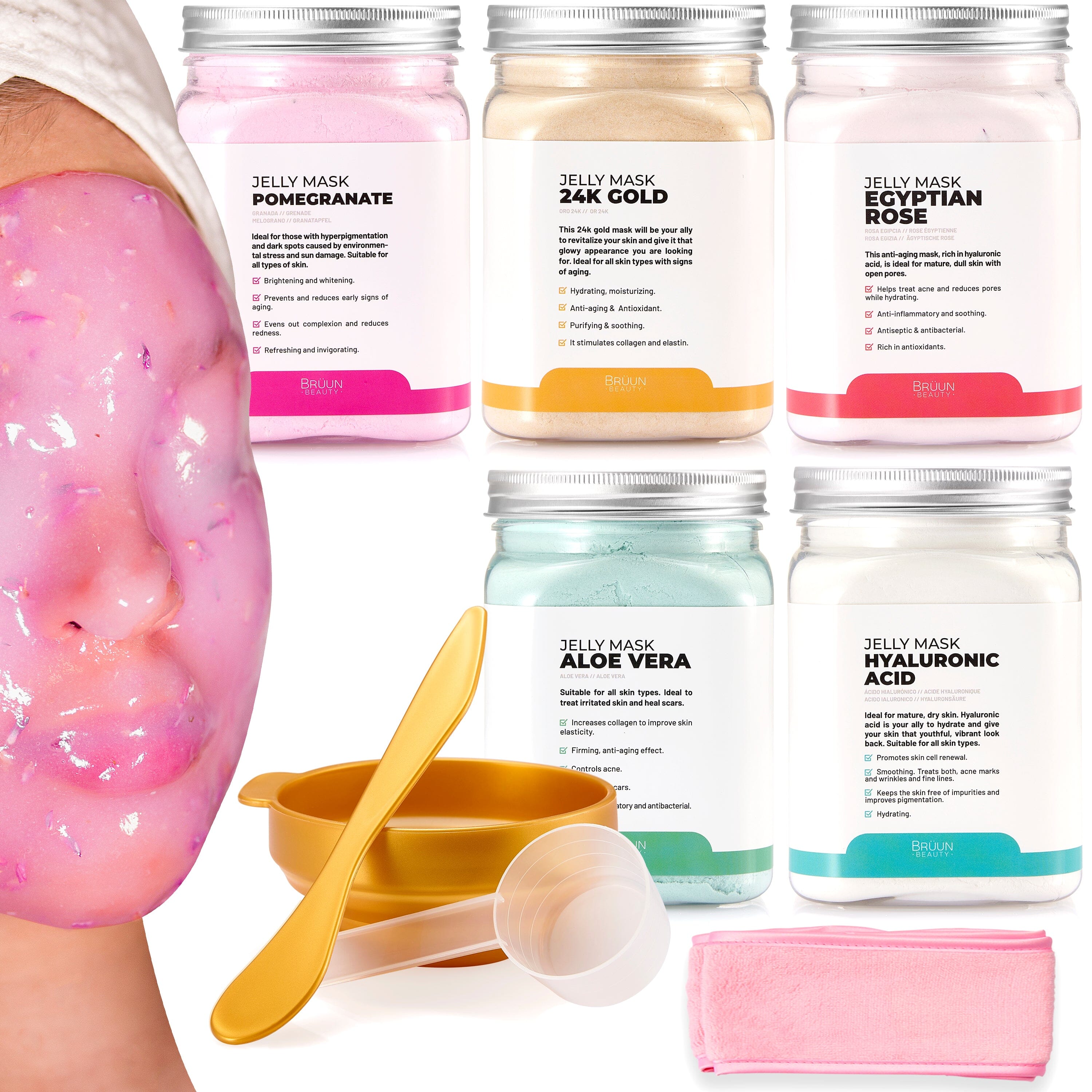 BRÜUN Peel-Off Premium Modeling Rubber Jelly Mask for Face Care- A Bun